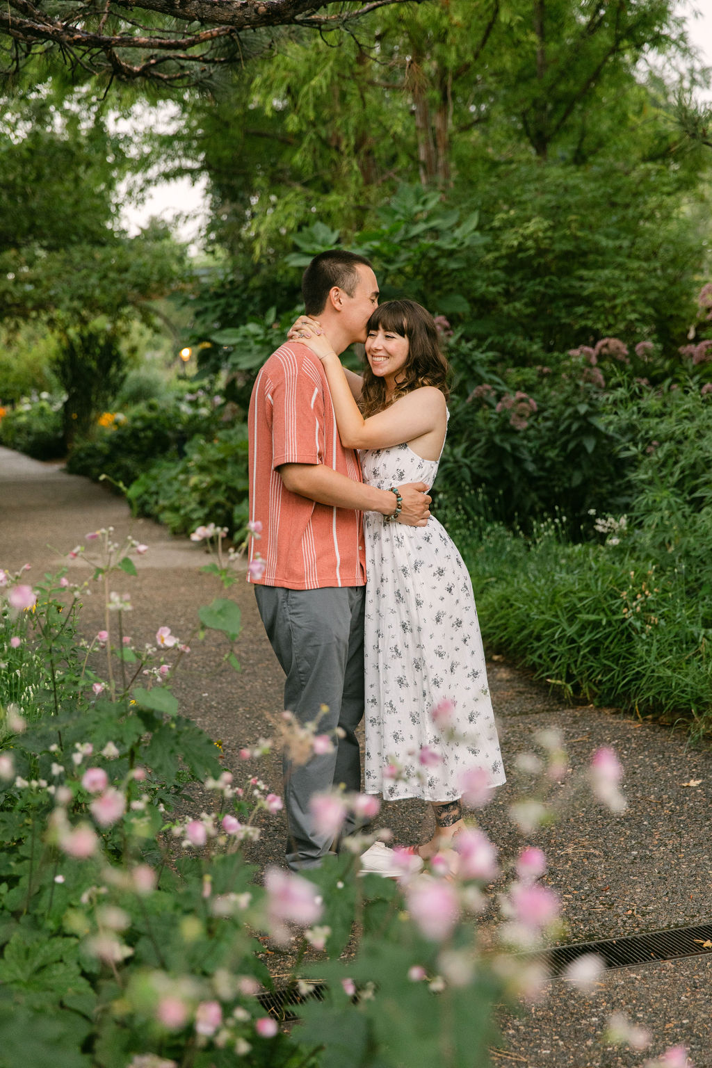 Denver Botanic Gardens Engagement Photos: Rainy Day Romance