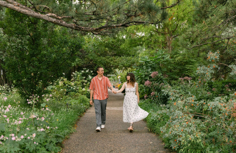 Denver Botanic Gardens Engagement Photos: Rainy Day Romance