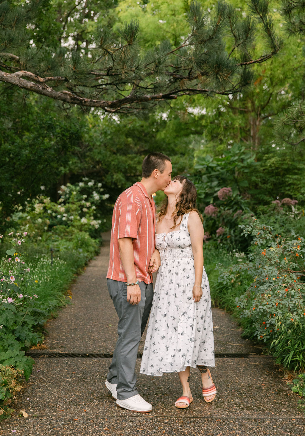 Denver Botanic Gardens Engagement Photos: Rainy Day Romance