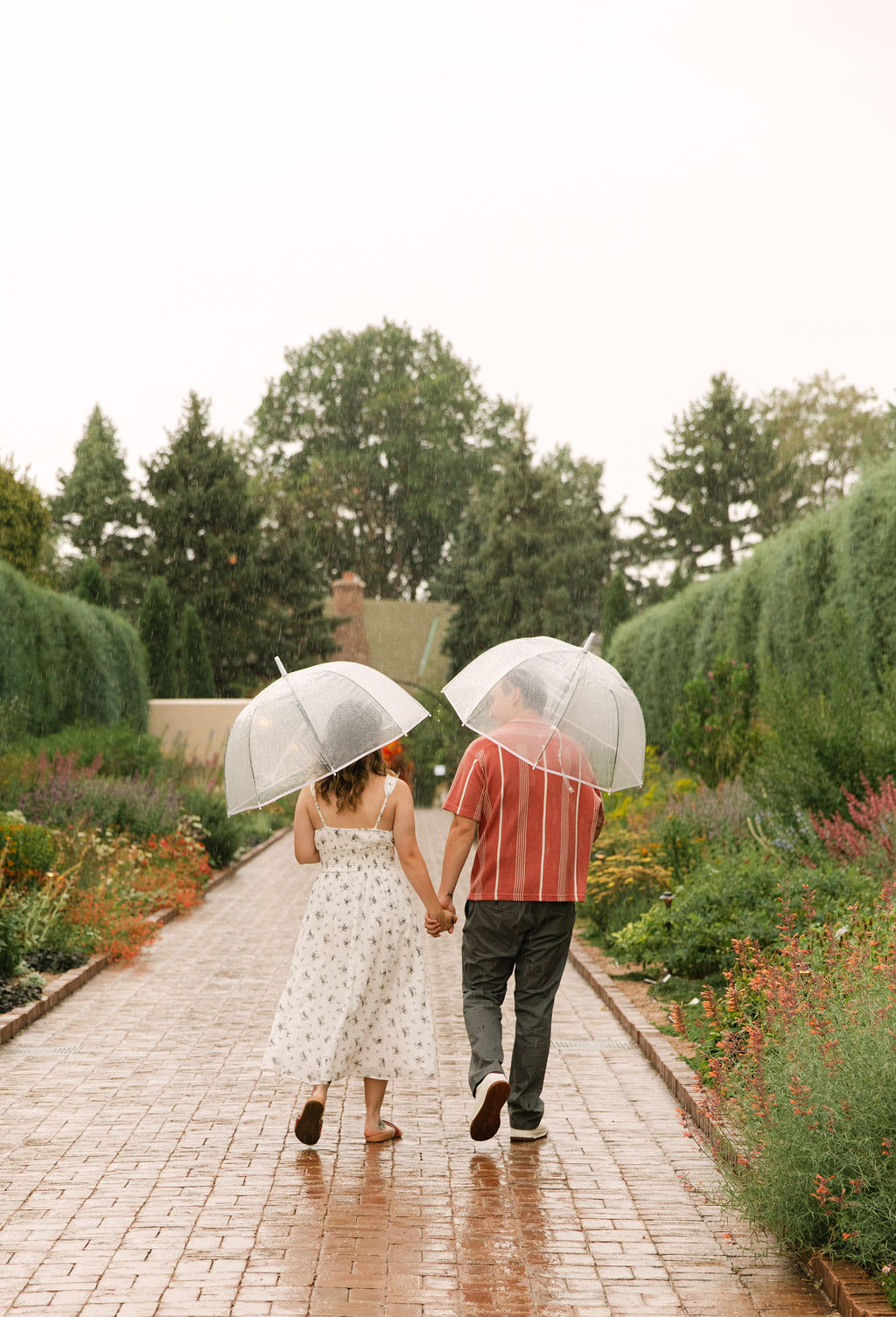 Denver Botanic Gardens Engagement Photos: Rainy Day Romance
