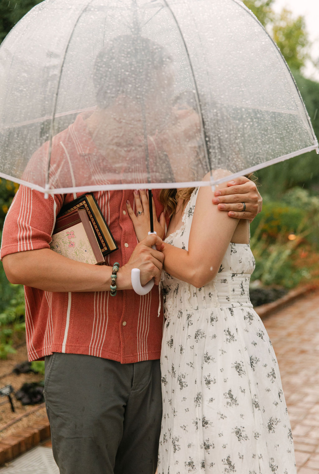 Denver Botanic Gardens Engagement Photos: Rainy Day Romance